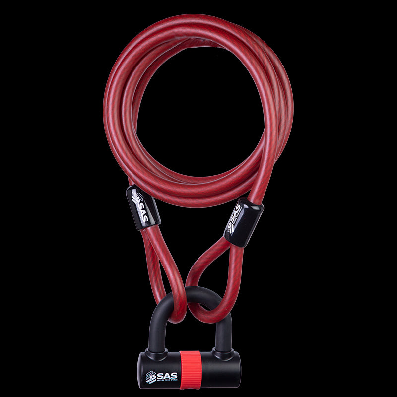 SAS 2500x12mm Steel Braided Security Loop Cable with HD43 Padlock — UK ...