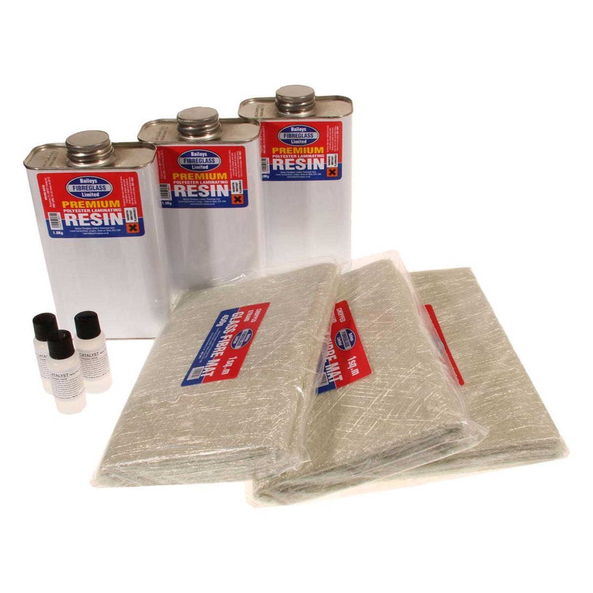 Baileys Fibreglass Premium Repair Kit 3Sq Metre for Large Fibreglass R ...