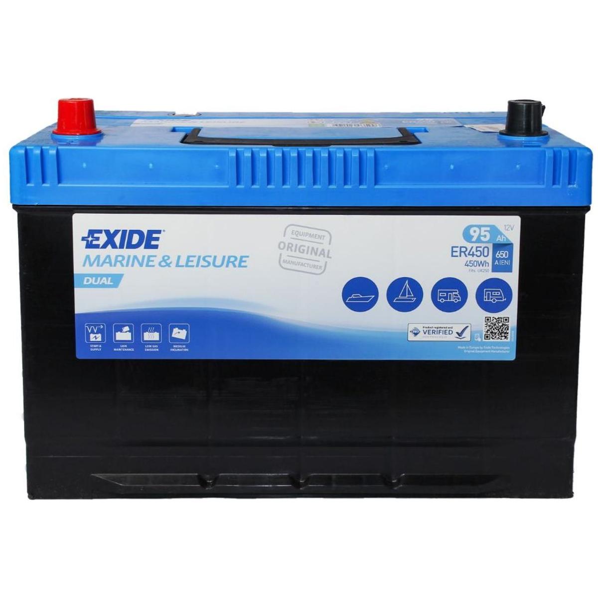 Exide ER450 12V FLA Battery 95Ah Efficient and Reliable 12V Battery So ...