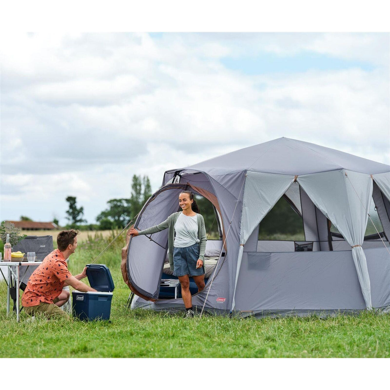 Coleman Cortes Octagon 8 Tent Grey Camping Family Festivals Glamping ...