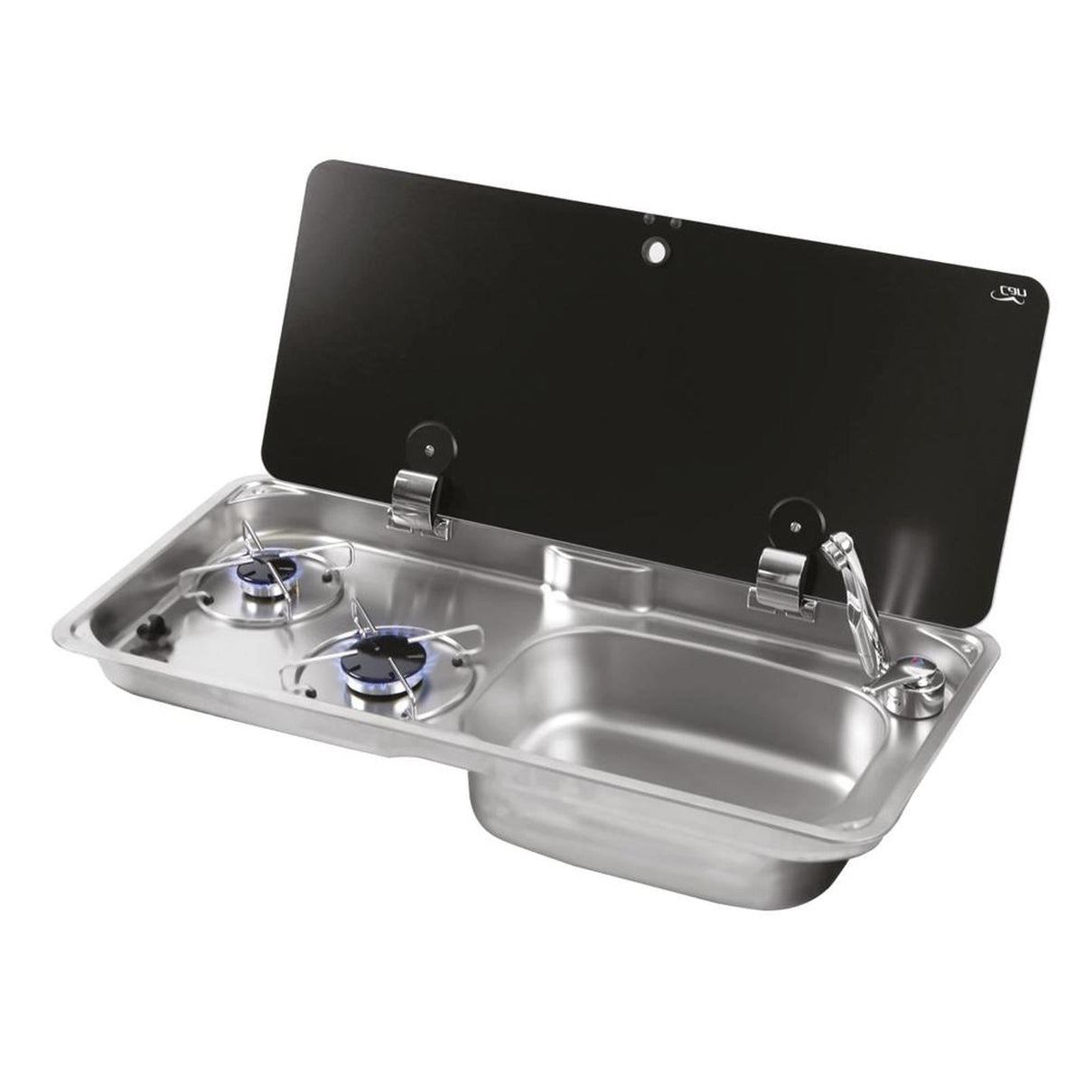 CAN Randi Hob & RH Sink Unit 765 x 355mm (Single Glass Lid / 2 Burners ...