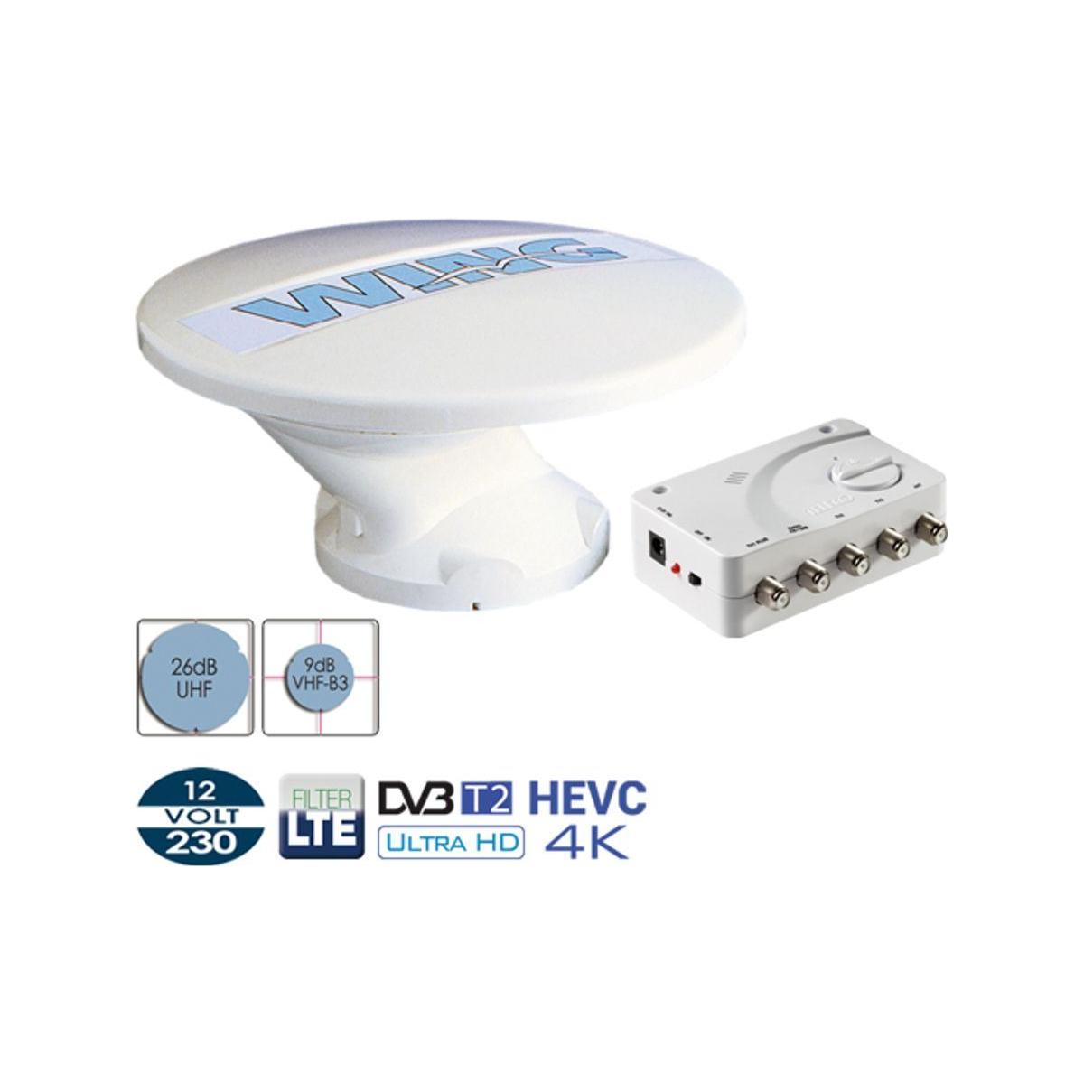 Teleco Wing Omni Directional TV Antenna with Amp for Caravan and Motor ...