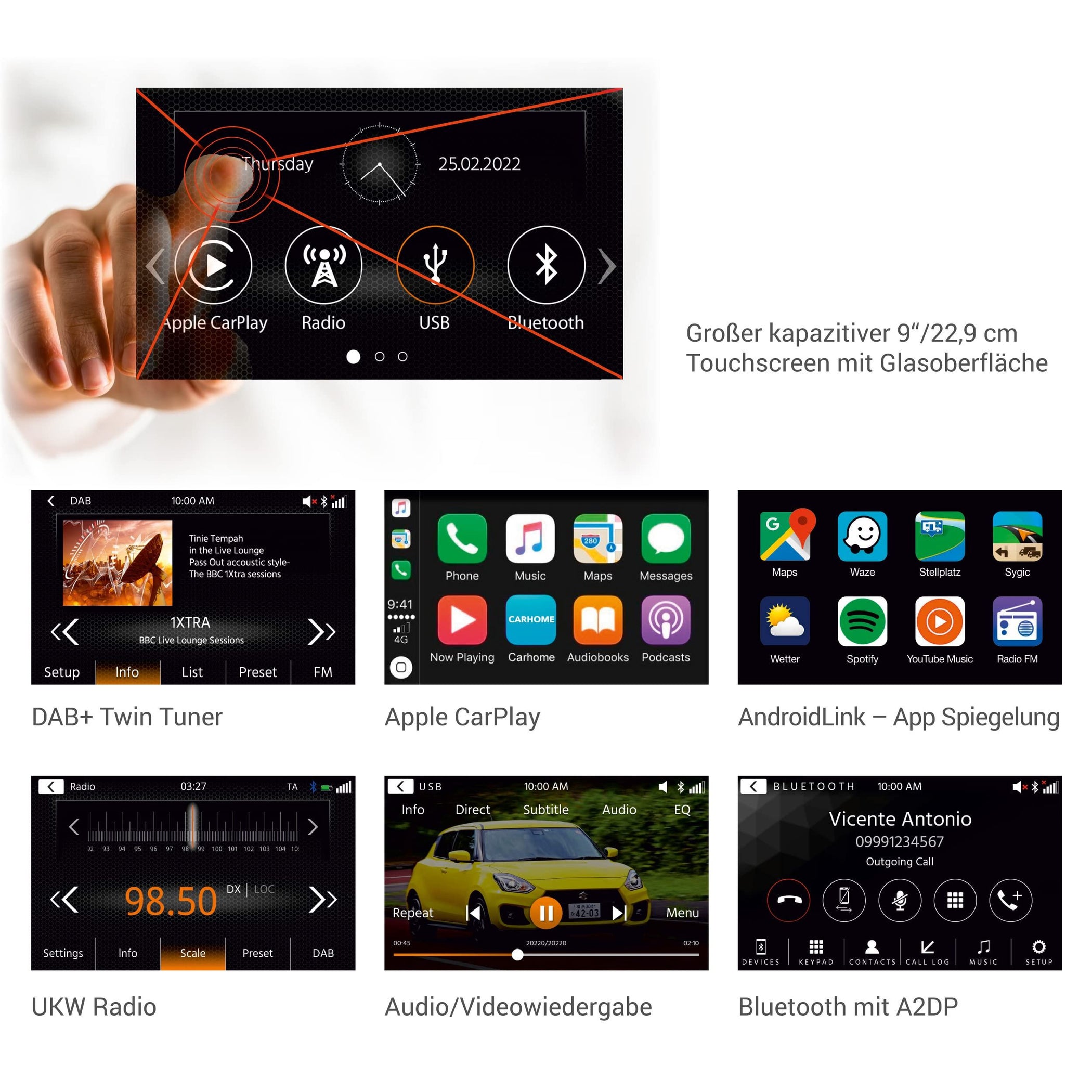 Xzent X-F285 Ford Transit Plus Apple Carplay X-F285 — UK Camping And ...