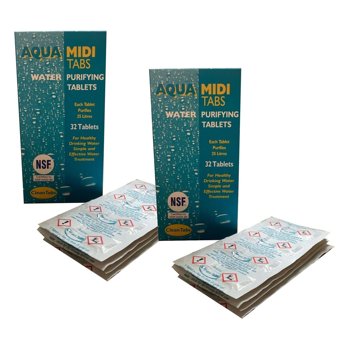 Aqua Midi Tabs Water Purification Sterilising Drinking Water 64 tablet ...