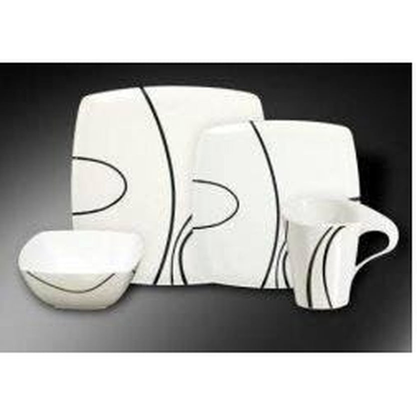 Flamefield Zen Square 16 Piece Camping Caravan Melamine Dinner Set ZN0 ...