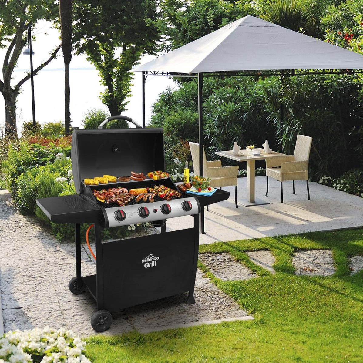 Dellonda 4 Burner Gas BBQ — UK Camping And Leisure