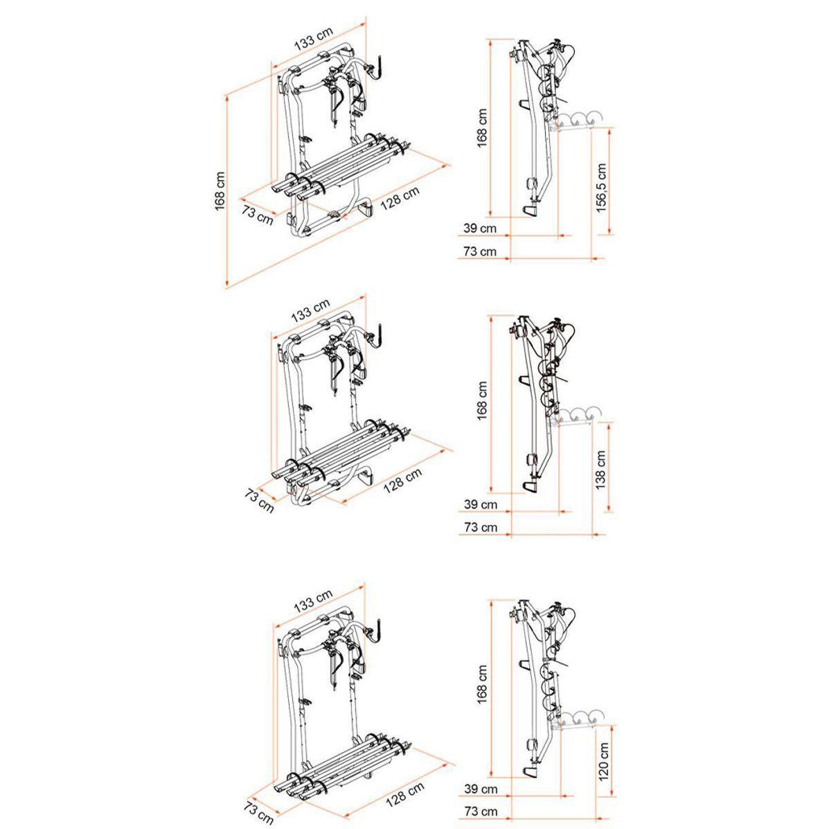 Fiamma Carry-Bike Frame for VW Crafter Campervan 3 Bike Carrier ...