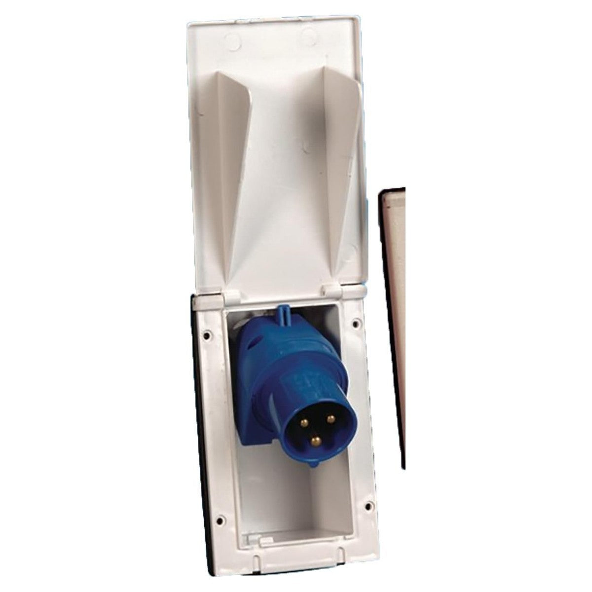 Mains Hook Up Inlet Socket White for Motorhome, Caravan, Camper, Boat ...