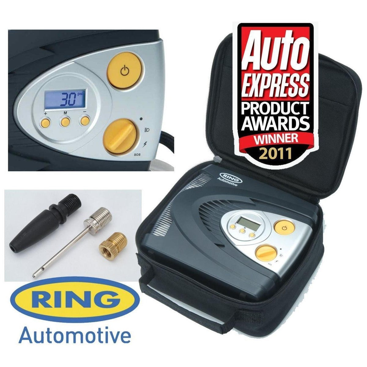 Ring RAC630 12V Digital Air Compressor Wheel Tyre Inflator Pump Psi ...