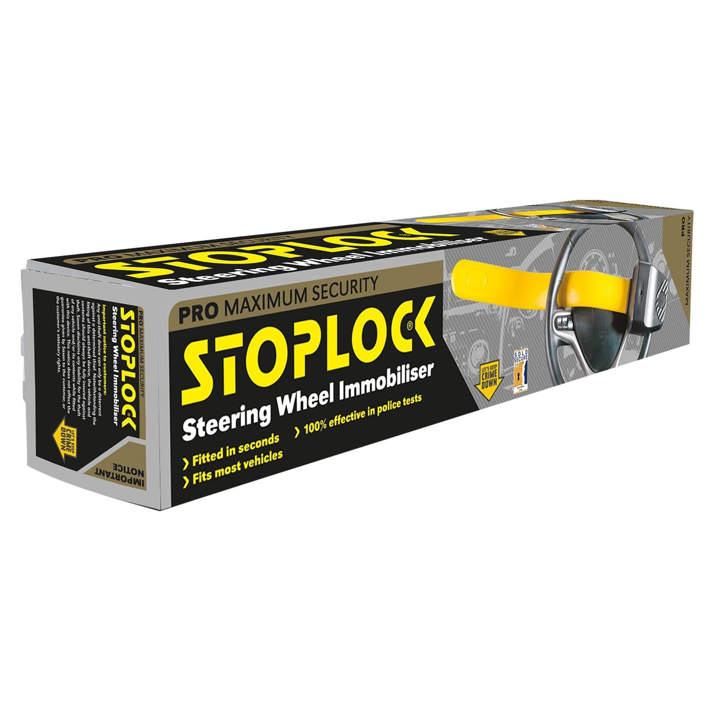 Stoplock Steering Wheel Immobiliser Lock Pro Maximum Security Clamp ...
