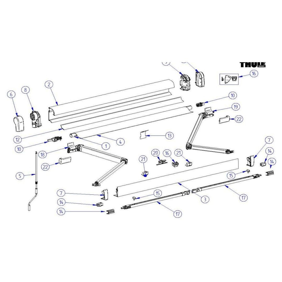 Thule Awning Connection Pieces Tension Rafter (4900 & Tristor Models ...